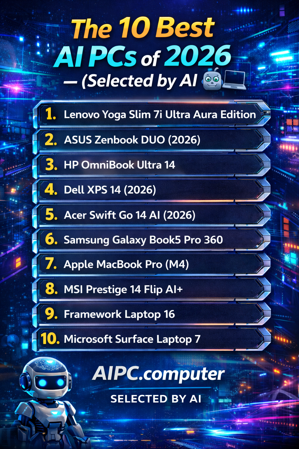 Best AI PCs 2026: Top 10 AI Laptops Compared (TOPS, Chips, Price ...